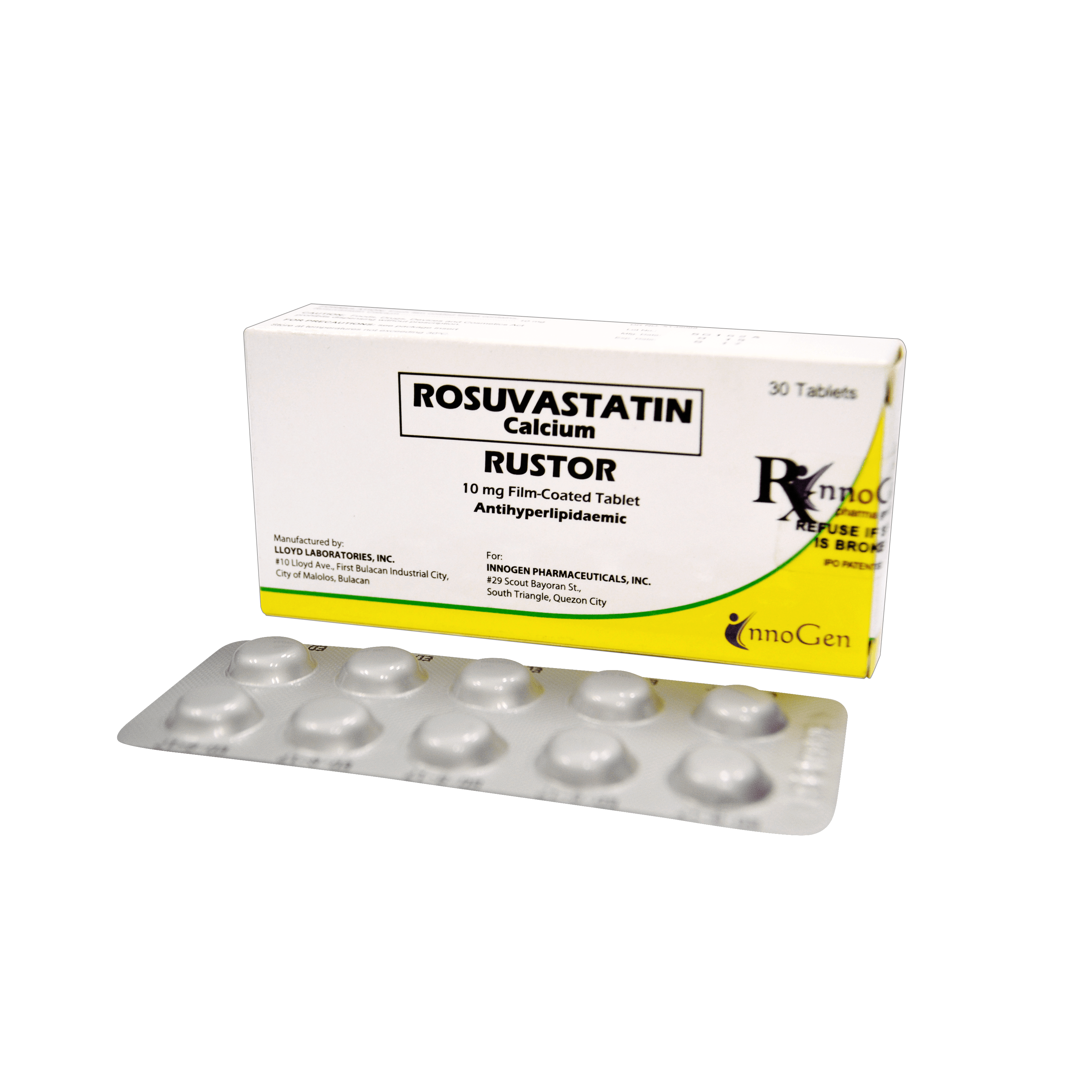 RUSTOR Rosuvastatin Calcium 10mg Film-Coated Tablet 1's price in the ...